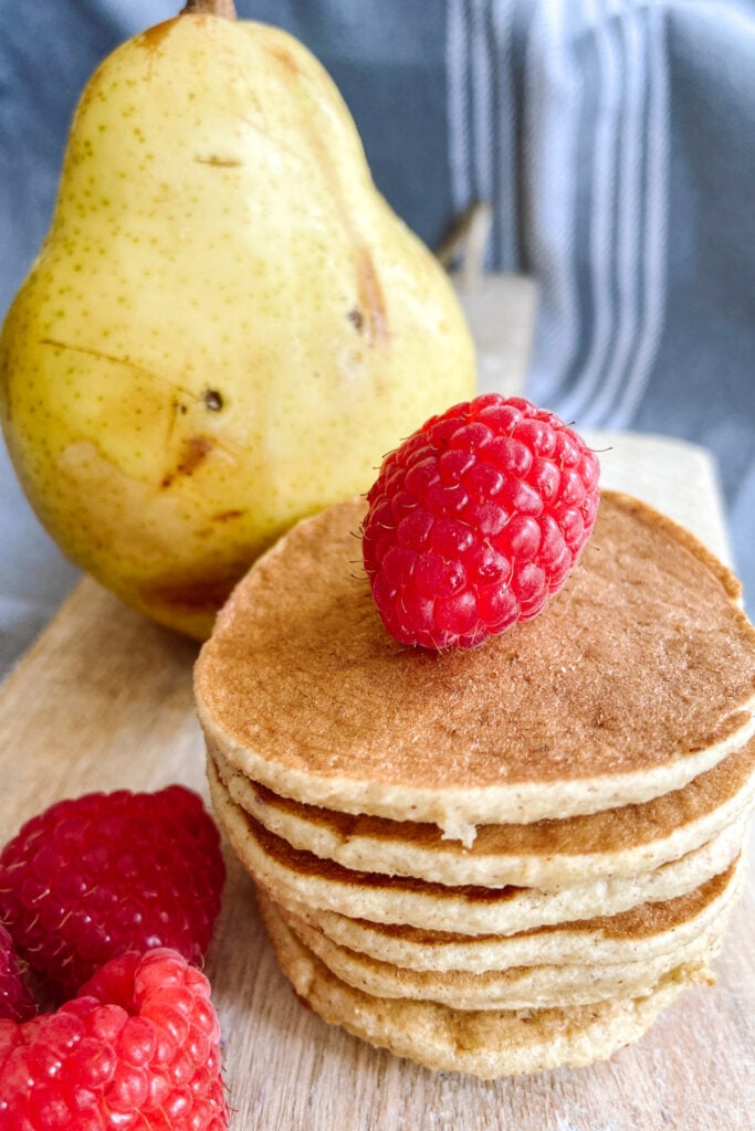 Pear Pancakes (Baby Friendly Pancakes) - Feeding Tiny Bellies