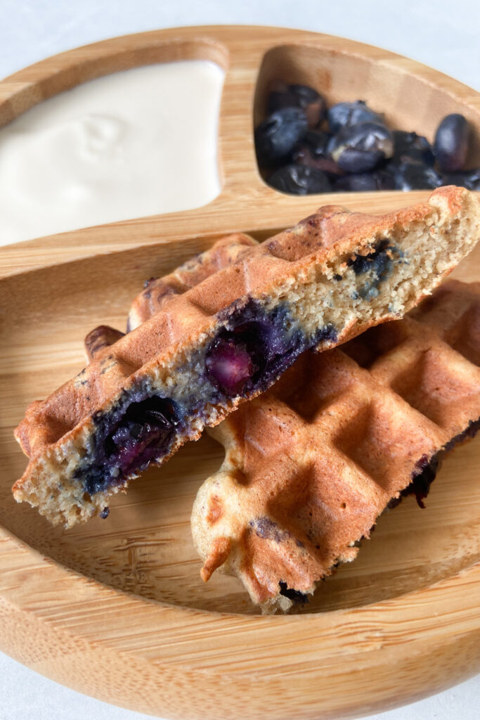 Waffles For Babies (Blueberry Banana Waffles) - Feeding Tiny Bellies