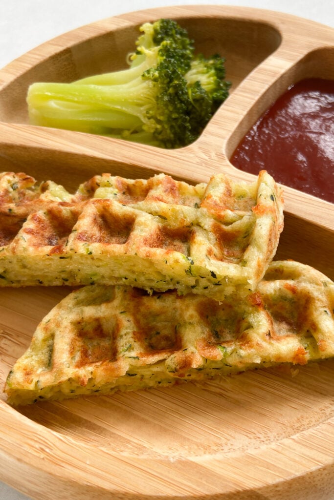 Vegetarian Waffles (Cheesy Zucchini Waffles) - Feeding Tiny Bellies