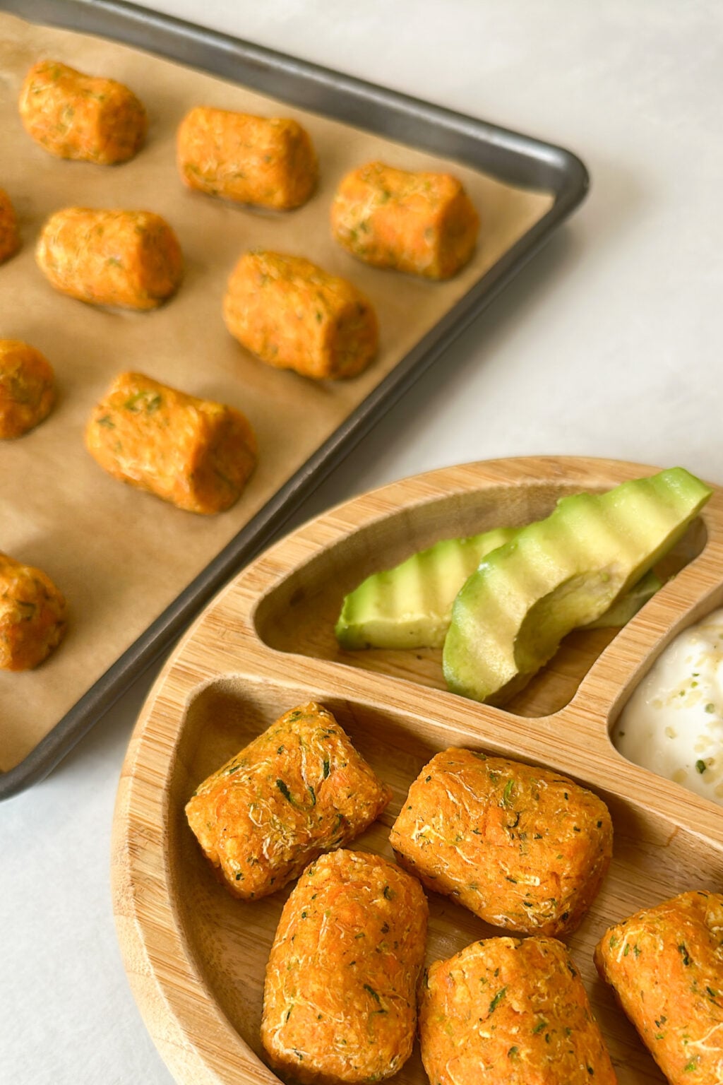 Sweet Potato Zucchini Tots - Feeding Tiny Bellies