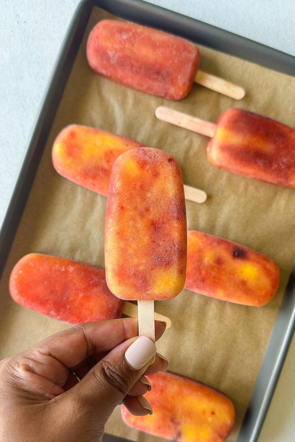 Mango Cherry Popsicles - Feeding Tiny Bellies