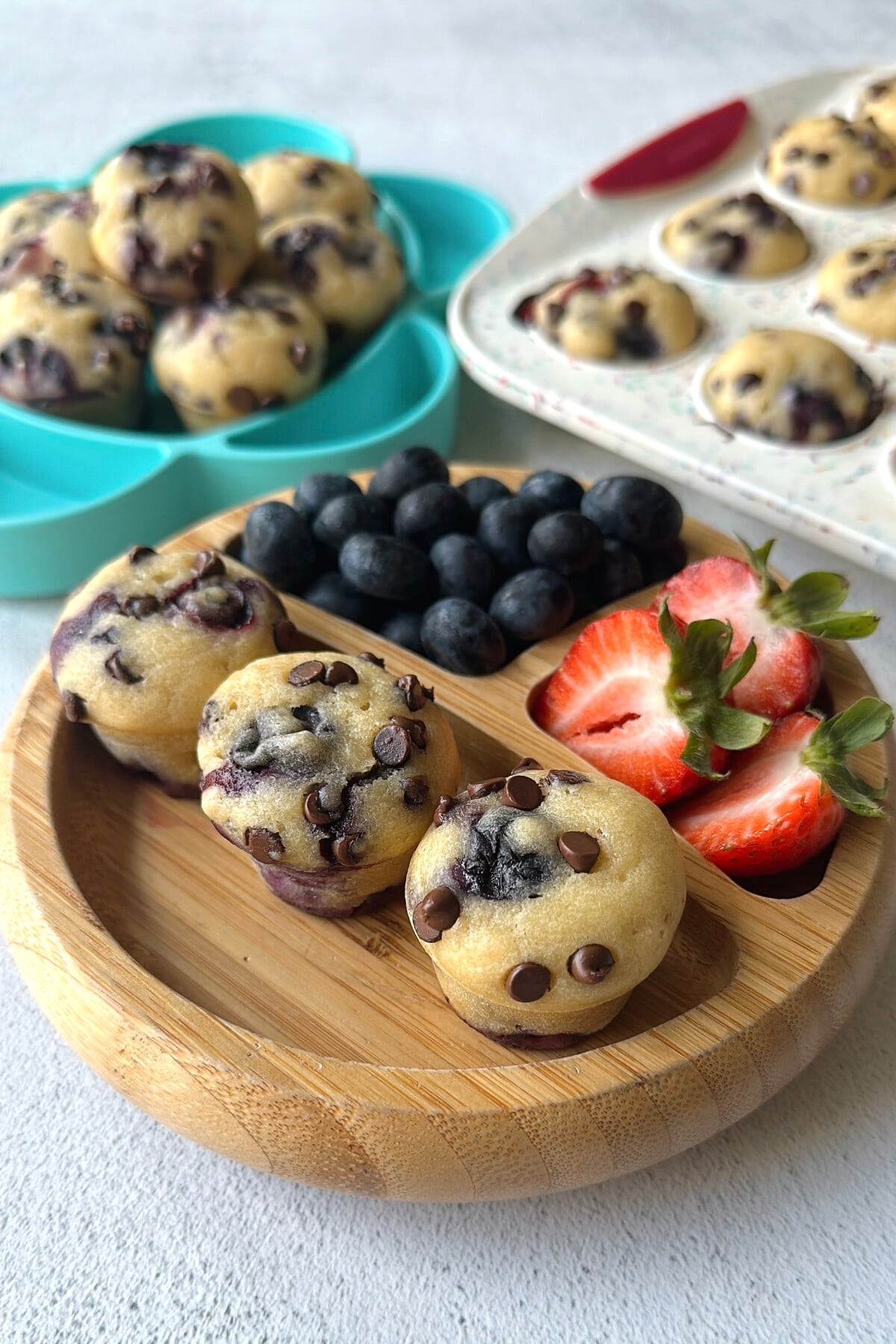 Blueberry Chocolate Chip Muffins - Feeding Tiny Bellies